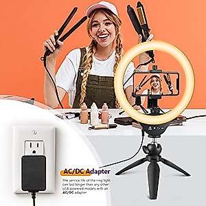 Eicaus Desktop 10'' Selfie Ring Light with Tripod Stand and Cell Phone Holder, Dimmable LED Circle for Computer/Zoom Call/Live Streaming/Makeup/YouTube/TIK Tok, Compatible Most Phones