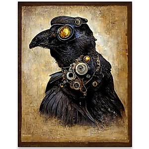Steampunk Raven - 11x14 Unframed Wall Art Print - Makes a Perfect Home Conversational Piece and Gift