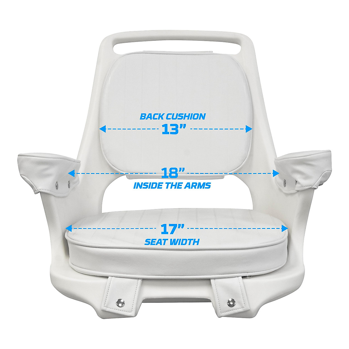 Wise 8WD1007-3-710 Captains Chair with Cushions and Mounting Plate, White