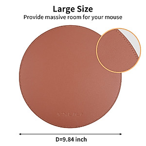 YXLILI Mouse Pad, Double-Sided Mouse Pads Small Round PU Leather Mouse Mat with Stitched Edge Waterproof Mouse Pads for Wireless Computer Mouse for Office Home Gaming Working