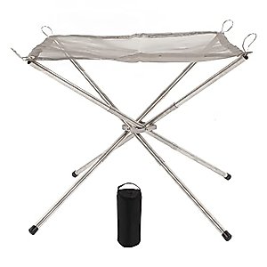 iFCOW Foldable Camping Fire Pit, Portable Folding Firepit Camping Fire Pit with Storage Case for Camping Backyard Garden