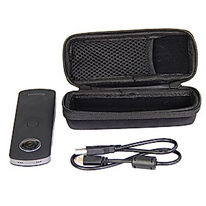 Hard CASE fits Ricoh Theta (All Models) Digital Camera. with mesh Pocket. by Caseling