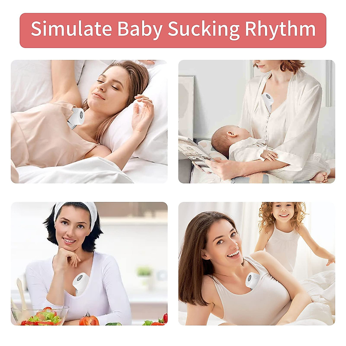 Wearable Breast Pump, S12 Double Hands Free Breast Pump, LCD Display, Low Noise & Painless, 2 Modes & 9 Levels Electric Breast Pump Portable, 24mm Flange, 2 Pack