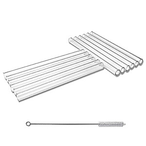 12 Pcs 6 Inches Borosilicate Glass Tubes, Gtysmox 12mm Diameter 2mm Thickness Clear Glass Tubing with 1 Cleaning Brush for DIY Making Glass Crafts