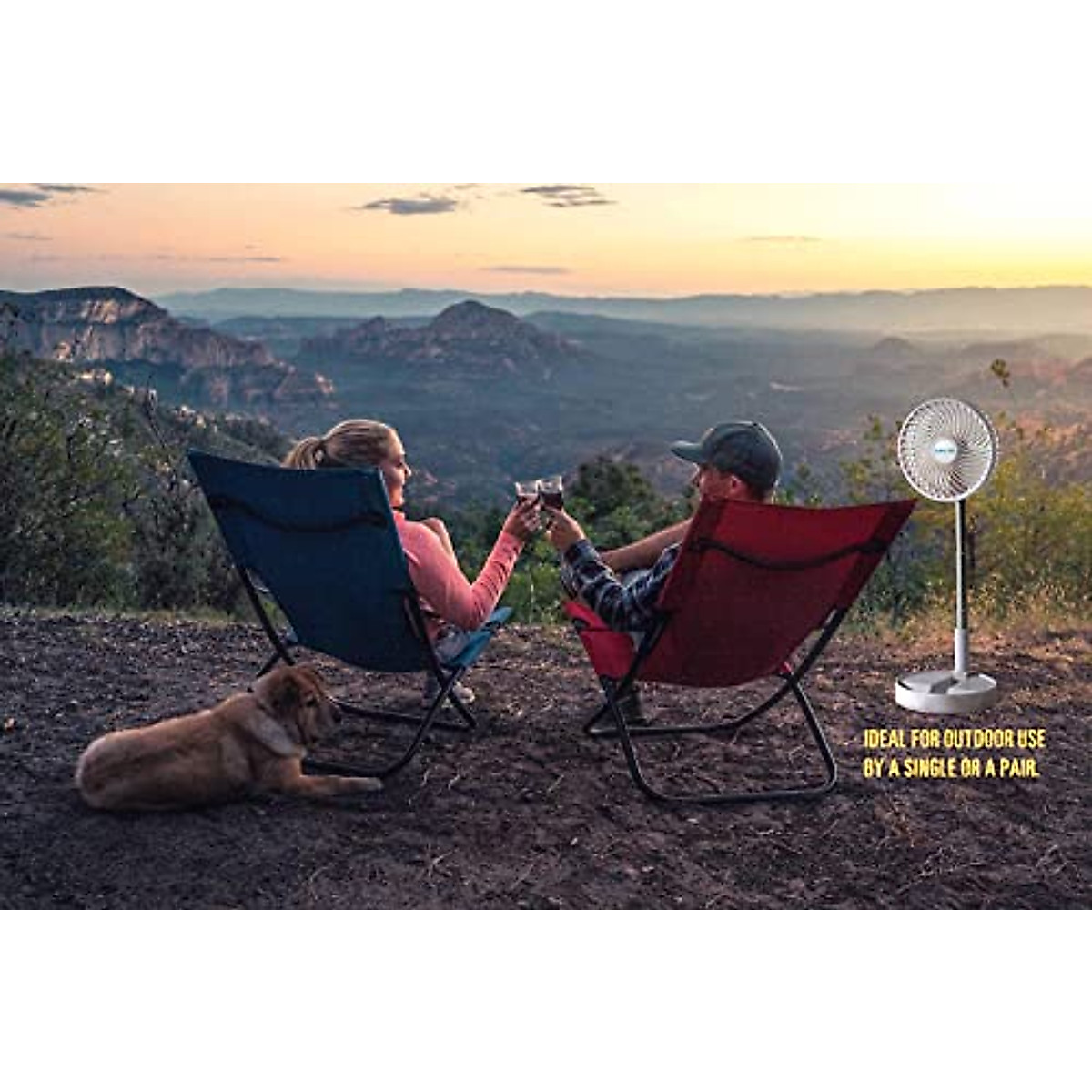 Olam & Son Portable Folding Backup Fan Foldable Height Adjustable Tripod 7200mAh Mini USB Rechargeable Operated Fan For Office Home, white, ZK-20321