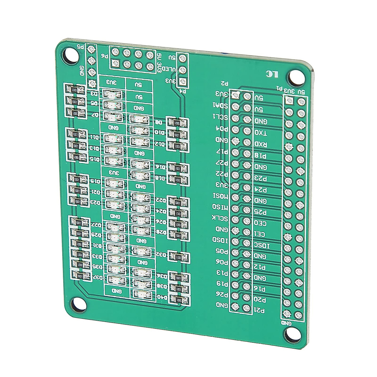 Adapter Board for Raspberry Pi, Test Board for Raspberry Pi IO Port Adapter Sensor Test Module Board for Test The Working Status