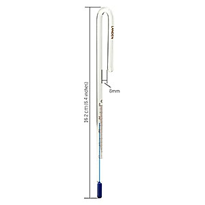 LANDEN Aquarium Thermometer for Rimless Tank, Hang-On Style Fish Tank Thermometer, Clear Scale Background-for 8mm or Thinner Thickness of Tank(Celsius Degree Version, G-8C)