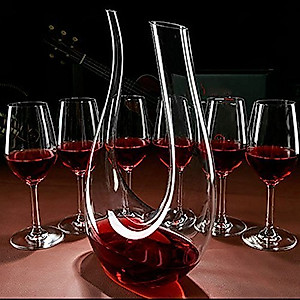 VASFFG Wine Decanter,U-shaped design can provide powerful ventilation effect. Use lead-free crystal glass, hand-blown red wine Decanter/carafe