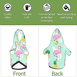 Pink Flamingo Pineapples Pet Dog Hoodies - Soft and Warm Dog Hoodie Sweater, Cold Weather Clothes for XS-XXL Dogs Winter Coat