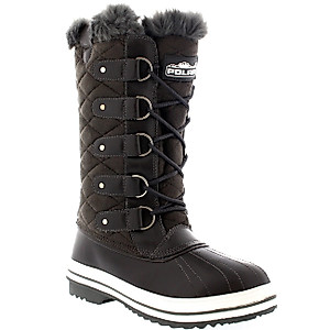 POLAR Womens Snow Boot Quilted Tall Winter Snow Waterproof Warm Rain Boot - 9 - GRS40 YC0007