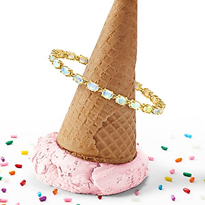 Ross-Simons Ethiopian Opal Tennis Bracelet in 18kt Gold Over Sterling. 7 inches