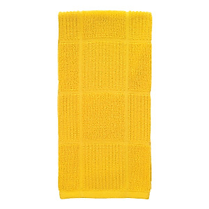 T-Fal Textiles 10943 Color Parquet Design 100-Percent Cotton Kitchen Dish Towel, Lemon, Solid-Single