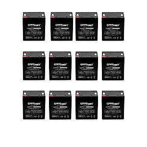 (12 Pack) ExpertPower 12V 5Ah Home Alarm Battery With F1 Terminals || EXP1250