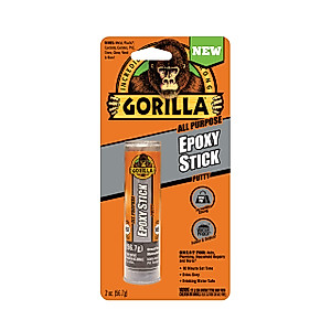 Gorilla All Purpose Epoxy Putty Stick, 2 Ounce, Grey, (Pack of 1)