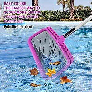Professional Luxury Pool Skimmer/Pool Cleaner, Pool Leaf Net & Heavy Duty Reinforced Swimming Pool Deep-Bag Rake Net,Fine Mesh Net, for Outdoor & Indoor Swimming Pools,Hot Tub and Spas (Purple)