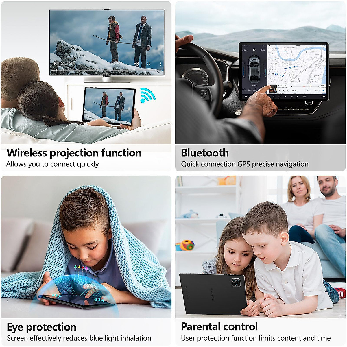 Latest Android Tablet with Eye Protection,3GB RAM,32GB ROM, 1TB Expand,Octa Core,10.3 Inch 1920x1200 FHD IPS Screen,10 Hour Battery,5+13MP,Dual Sim Card Slot,2.4/5G WiFi,Bluetooth 5.0,GPS,Gray