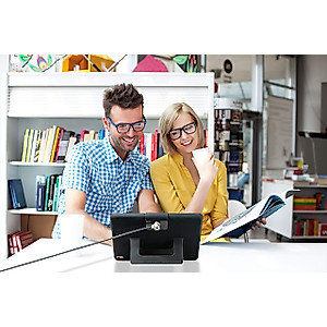 Security Tablet Case – CTA’s Security Case with Kickstand - Rugged Silicone Jacket and Anti-Theft Galvanized Steel Cable for iPad 7th/8th/9th Gen 10.2” - Black (PAD-SCKT10)