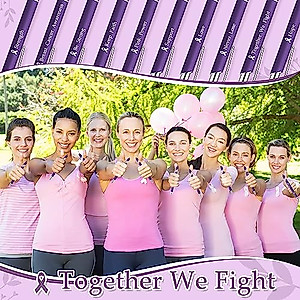 Tenceur 50 Pcs Breast Cancer Awareness Pink Ribbon Ballpoint Pen with Stylus Tip Black Ink Pens Touch Screens Breast Cancer Gifts for Women Girls Charity Social Event Office Supplies (Purple)