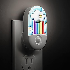 Rainbow Night Light, LOHAS[2 Pack] Plug in Night Light for Kids, 0.6W LED Dusk to Dawn Sensor Cute Nursery Gift, Daylight White 5000K, 30/60LM Nightlight for Baby Children Boy Toddler Decoration