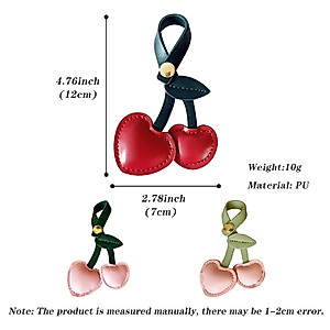 Fuerxy Cherry Bag Charm, Cute Cherry Charm for Purse Handbags Bag Accessories PU Cherry Key Charms (Red)