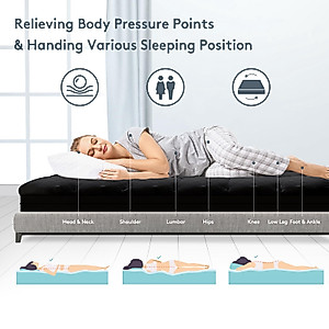 Queen Mattress Topper, Extra Thick Mattress Pad Cover, Cooling Mattress Topper Pillow Top with Down Alternative Fill with 8-21 Inch Deep Pocket Mattress Cover, 60 x 80 Inch,Black