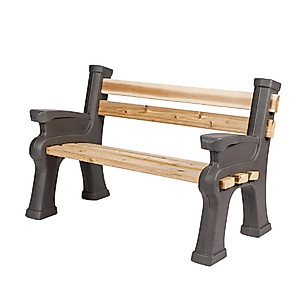 RTS Home Accents Classic DIY Bench Ends with Backrest and Armrest, Graphite, Set of 2