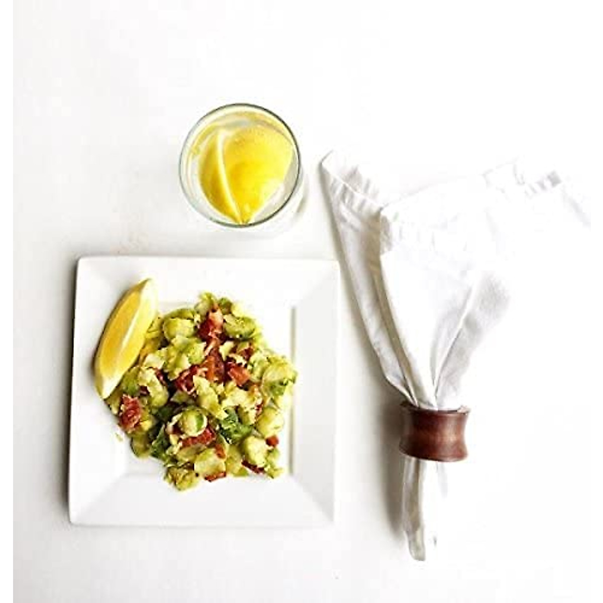 Worldexplorer Handmade Concave Wood Napkin Ring Set With Napkin Rings - Artisan Crafted In India (Pack Of 8)