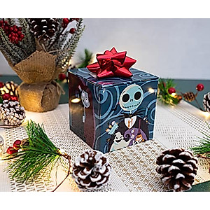 Disney The Nightmare Before Christmas Jack Skellington 4-Inch Tin Storage Box Cube Organizer with Lid | Basket Container, Cubby Cube Closet Organizer, Home Decor Playroom Accessories