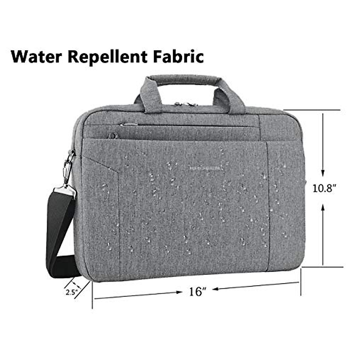 KROSER Laptop Bag 15.6 Inch Briefcase Shoulder Bag Water Repellent Laptop Bag Satchel Tablet Bussiness Carrying Handbag Laptop Sleeve for Women and Men-Grey
