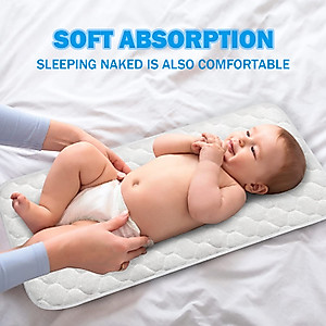 Bamboo Changing Pad Liners, Quilted Thick Ultra Soft Waterproof Changing Table Cover Liners, Washable Reusable Portable Diaper Change Mat, 27" x 13", 3 Pack Set (White)