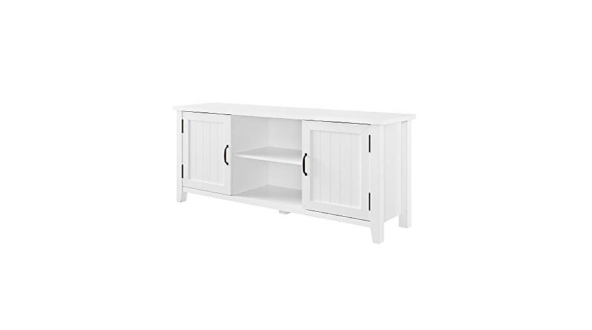 Modern Farmhouse 4-Piece Dining Set & White TV Stand | Walker Edison