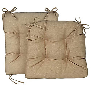 Klear Vu Solarium Cushion, Indoor and Outdoor Rocking Chair Pad for Patio, Living or Nursery Room, 2 Piece Set, Seat 19"x19" and Seatback 21"x18", 02 Husk Birch