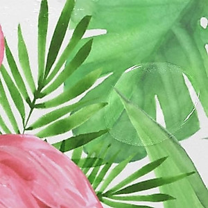 WELLDAY Palm Leaves Flamingo Shower Curtain Bathroom Decor Waterproof Fabric Shower Curtains with Hooks 60x72 Inch