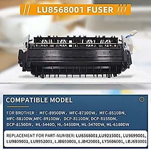 LU8568001, LU9215001 Fuser Fixing Unit Compatible with Brother MFC-8950DW MFC-8710DW,DCP-8110 DN, DCP-8155 DN, HL-5440D, HL-5450DN, HL-5470DW, HL-6180DW, MFC-8510DN, MFC-8910DW, MFC-8810DW,