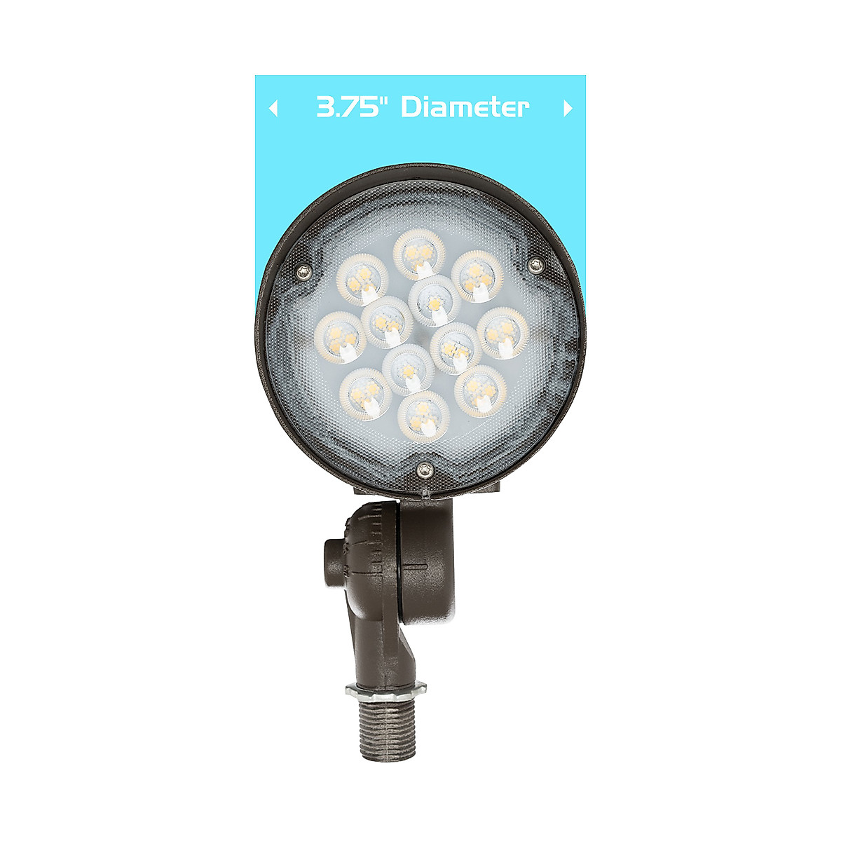 Westgate WG LED 12 Volt Outdoor Landscape Garden Bullet Flood Lights - Path Walkway Lawn Spotlights - Wire/Spike Accessories Included (24W 5000K Cool White Bronze)