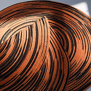 AHHFSMEI Round Braided Halloween Placemats 15 Inch Round Table Mats for Dining Tables Natural Woven Heat Resistant Place mats Set of 6 (Orange Black)