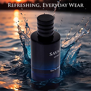 Savage Extrait Eau De Parfum for Men Top Notes of Grapefruit & Heady Spices Base Notes of Lavender Essence & Rich Wood Cologne for Everyday Wear, Work Days, Romantic Date Elegant 100ml Bottle