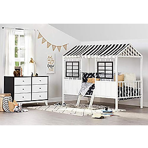 Little Seeds Rowan Valley Flint 6-Drawer Dresser, Black/White