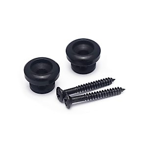 Metallor Guitar Strap Buttons Mushrooms Head Guitar End Pins Strap Locks with Mounting Screws for Acoustic Electric Guitar or Bass Ukulele Set of 2Pcs Black.