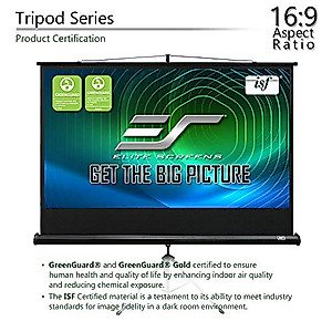 Elite Screens Tripod Series, 72-INCH 16:9, Indoor Outdoor Projector Screen, 8K / 4K Ultra HD 3D Ready, US Based Company 2-YEAR WARRANTY, T72UWH, Black - US Based Company 2-YEAR WARRANTY