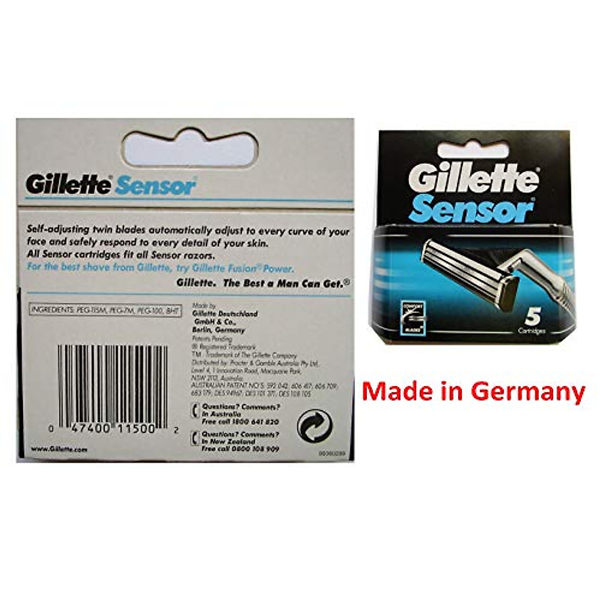 Gillette Sensor Cartridges, 5-Count (Pack of 4, 20 total cartridges)