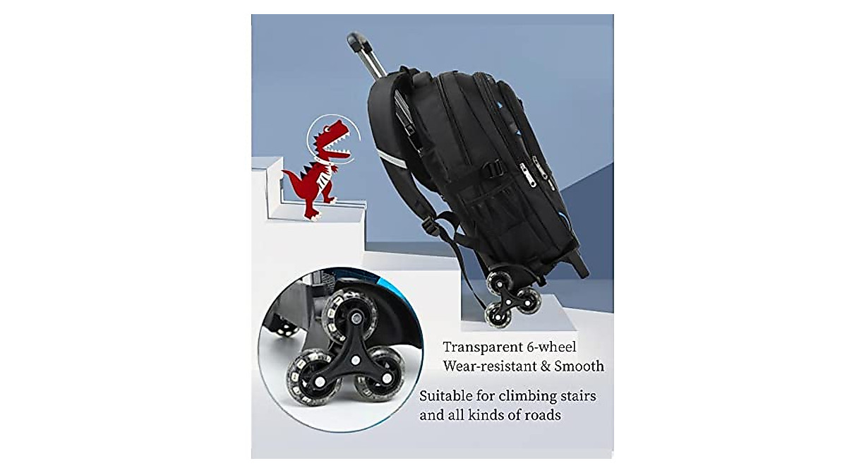 Durable Rolling Backpack for Kids | Trolley Bag with Wheels