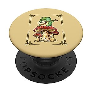 Cottagecore Aesthetic Frog Banjo Mushroom PopSockets Swappable PopGrip