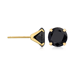 Ross-Simons 4.40 ct. t.w. Black Spinel Martini Stud Earrings in 14kt Yellow Gold