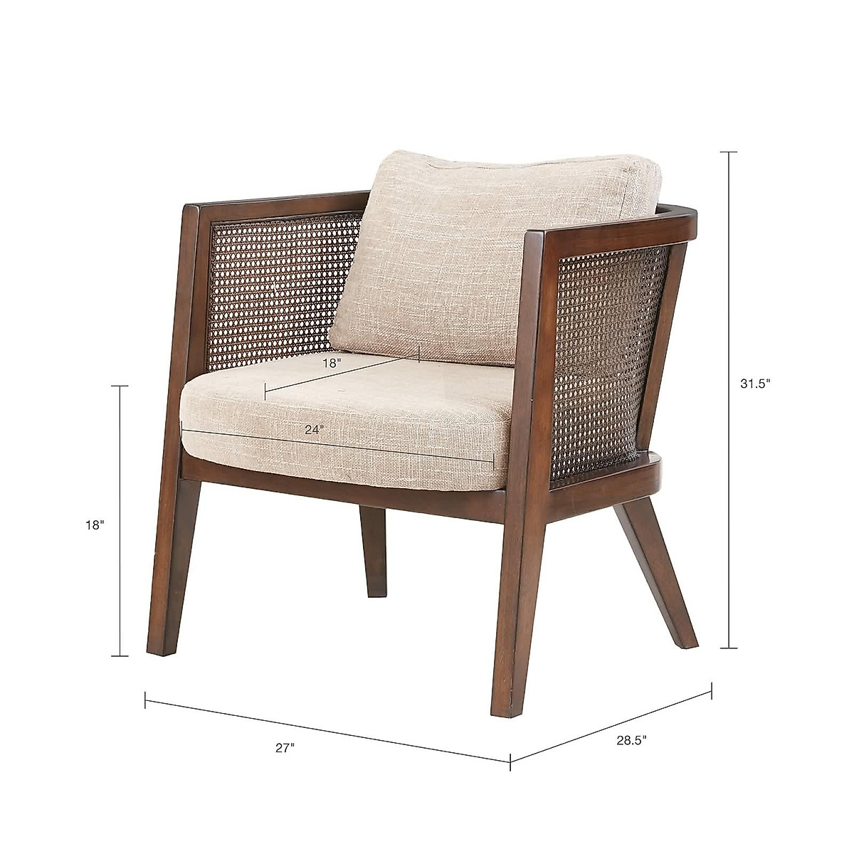 Dsnyu Solid Wood Chair, Modern Living Room Chairs Accent Seating Armchair Comfy Home Furniture 28.50" Lx27 Wx31.50 H