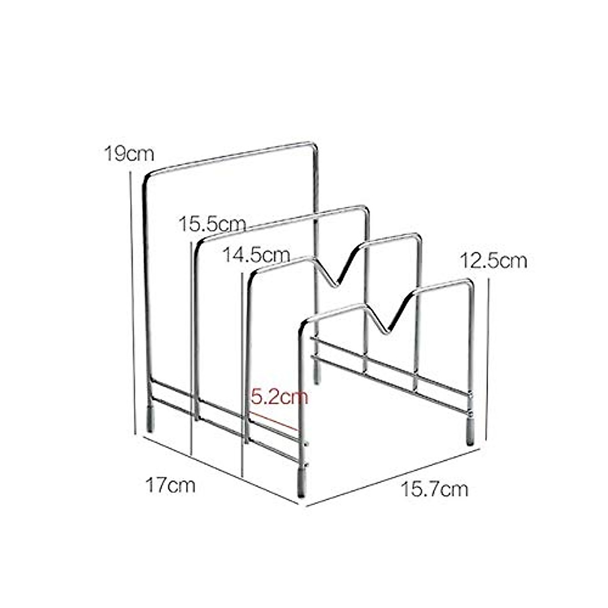 SDGH Stainless Steel Stand Cutting Chopping Board Pan Pot Lid Storage Rack Holder Kitchen Accessories Organizer