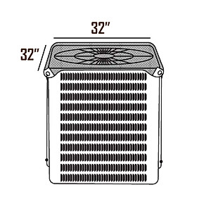 F&J Outdoors Central Air Conditioner Cover for Outside Units, Black Top Net Breathable AC Cover (Mesh, 32"x32")