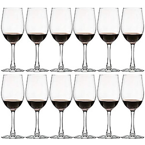 UMI UMIZILI 12 Ounce - Set of 12, Classic Durable Red/White Wine Glasses For Party
