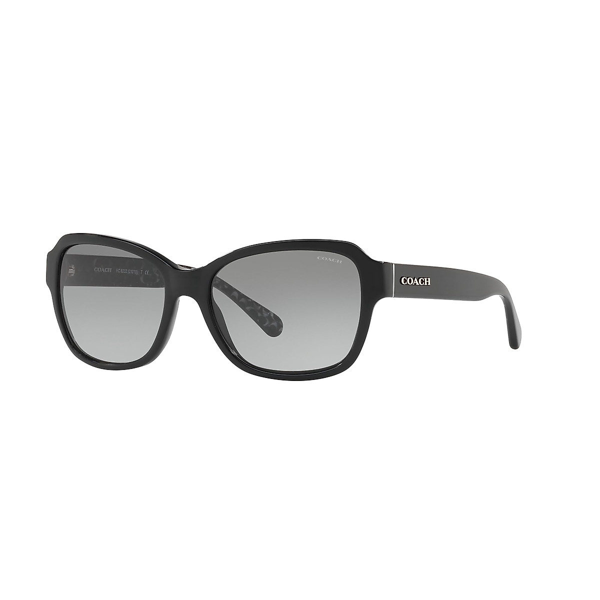 Coach HC8232 Sunglasses, Black/Dark Grey Gradient, 56 mm