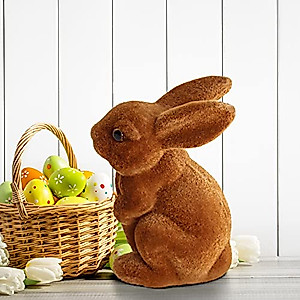 Spring Bunny Table Gift Easter Decoration Figurine Decoration Decoration Bunny, Easter Rabbit Statue, Artificial Bunny Figurines Ornament for Home,Office Desk,Easter Party Garden Yard Decoration (D)